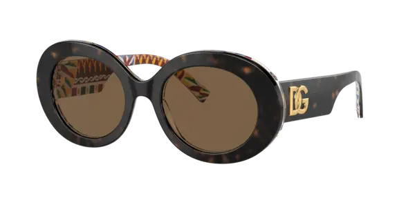 Dolce & Gabbana Round Frame Sunglasses - Dark Brown