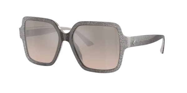 JIMMY CHOO Glitter Sunglasses - Brown Gradient Grey Mirror Silver