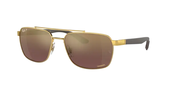 Ray-ban Sunglasses With Polarized Lenses - Purple & Gold Polarized