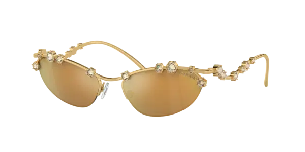 SWAROVSKI Embellished Sunglasses - Brown Mirror Gold