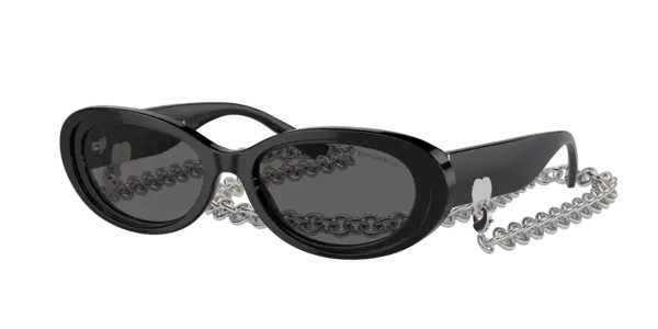 Tiffany & Co. Oval Sunglasses With Chain Detail - Dark Grey