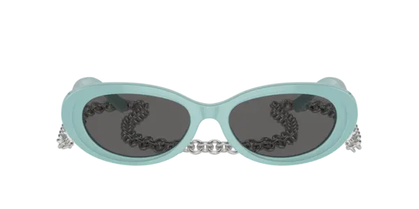 Tiffany & Co. Oval Sunglasses With Chain Detail - Dark Grey