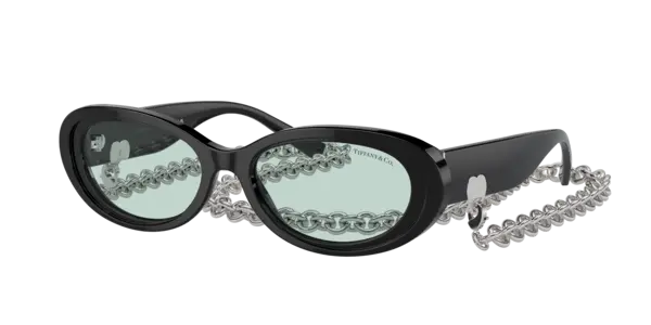 Tiffany & Co. Oval Sunglasses With Chain Detail - Light Azure