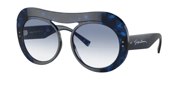 Giorgio Armani Round Frame Sunglasses - Clear Gradient Light Blue