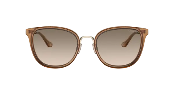 COACH Light Gold And Brown Frame Sunglasses - Light Brown Grey Gradient