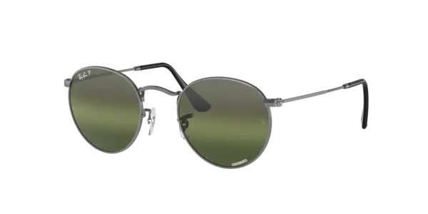 Ray-ban Round Metal Chromance Sunglasses - Silver,green