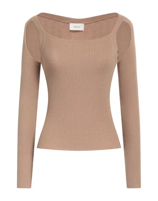 VICOLO Knitted Square Neck Top