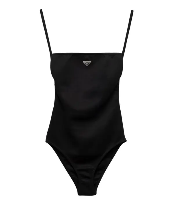 Prada Interlock Knit One-piece Swimsuit - Black