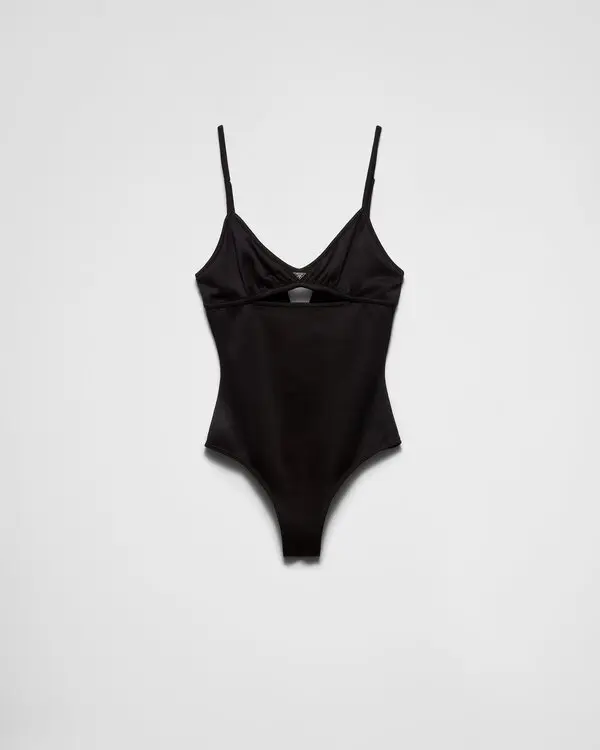 Prada Interlock Fabric One-piece Swimsuit - Black