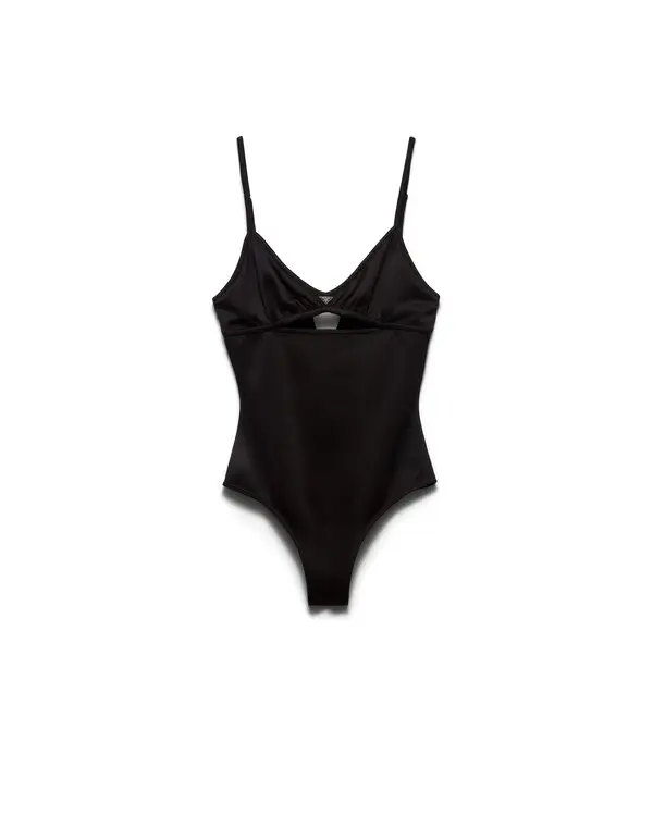 Prada Interlock Fabric One-piece Swimsuit - Black