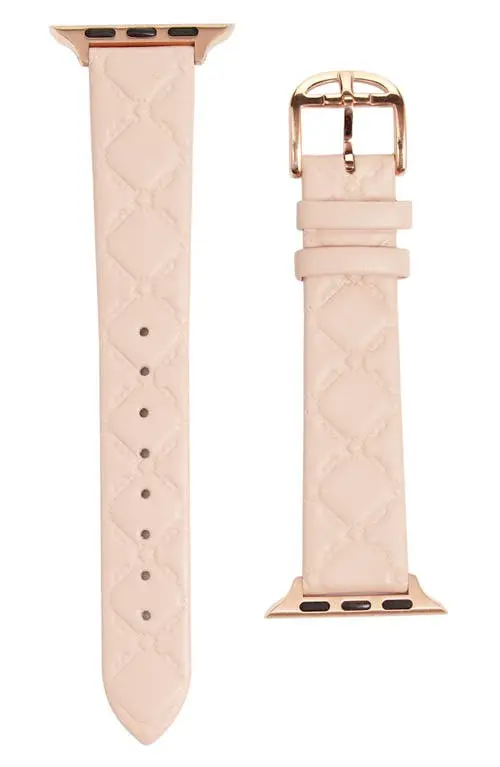 Ted Baker London Quilted Leather Apple Watch® Band - Pink