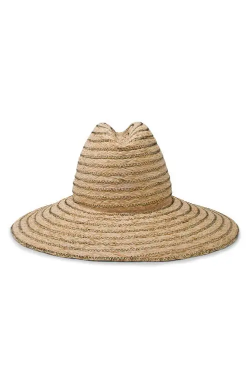 GIGI BURRIS MILLINERY Requiem Packable Raffia Fedora - Beige/black