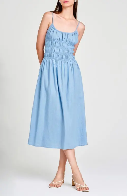 princess polly baby blue dress Ultimate Sundress Linen Blend Mini Dress Blue