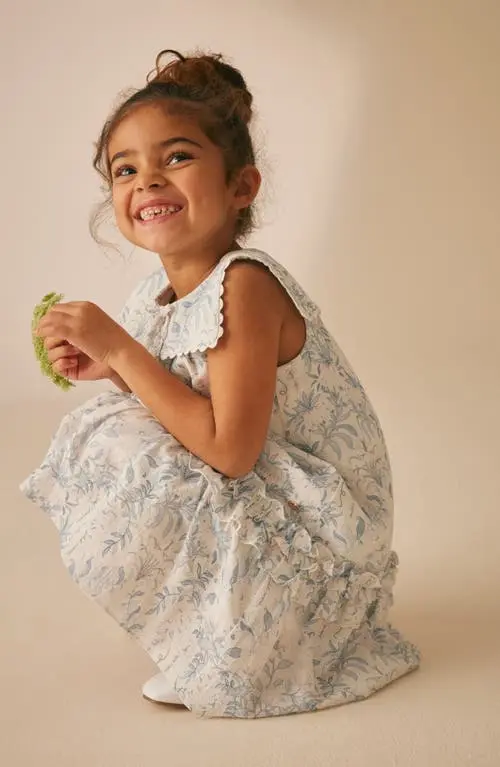 white christmas dresses Vintage Laura Ashley Blue Floral Prairie Dress – The Curatorial Dept main image 1
