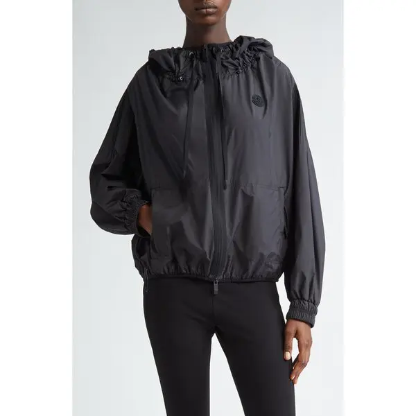 Moncler Auxonne Hooded Windbreaker Jacket - Black