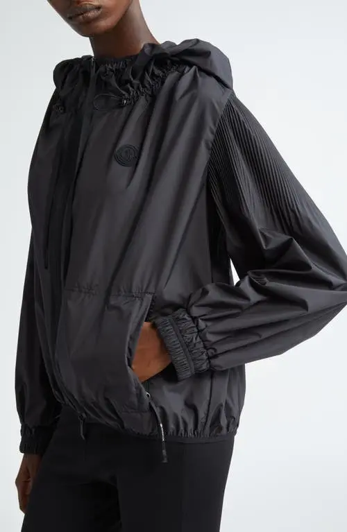 Moncler Auxonne Hooded Windbreaker Jacket - Black