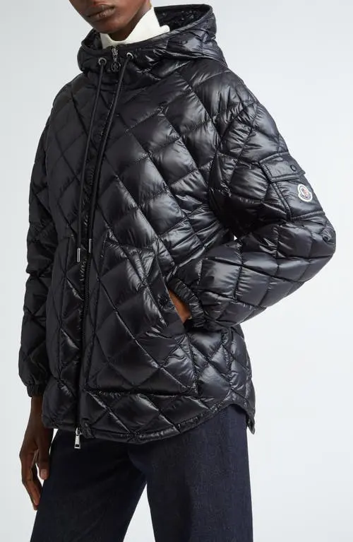 Moncler Quilted Hooded Down Jacket - Black