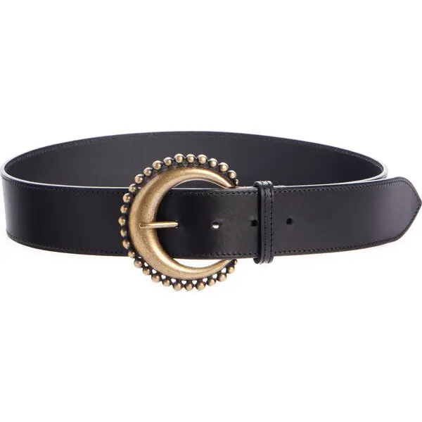 Isabel Marant Oran Leather Belt - Black/gold
