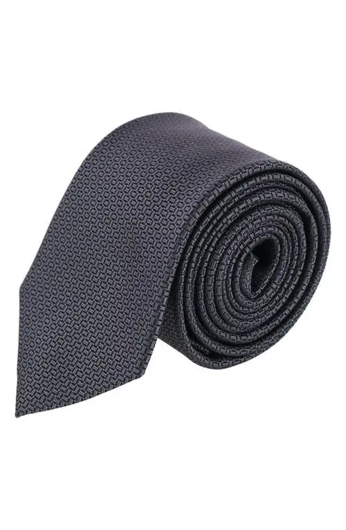 Trafalgar The Monte Bello Interlocked Silk Tie - Graphite