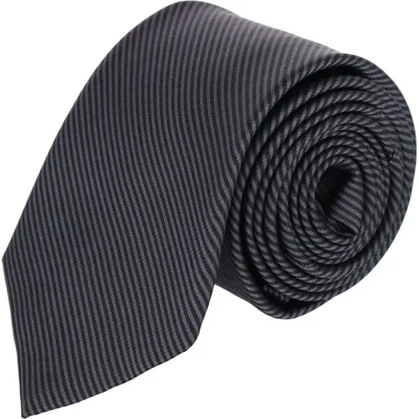 Trafalgar Leyton Stripe Neck Tie - Graphite