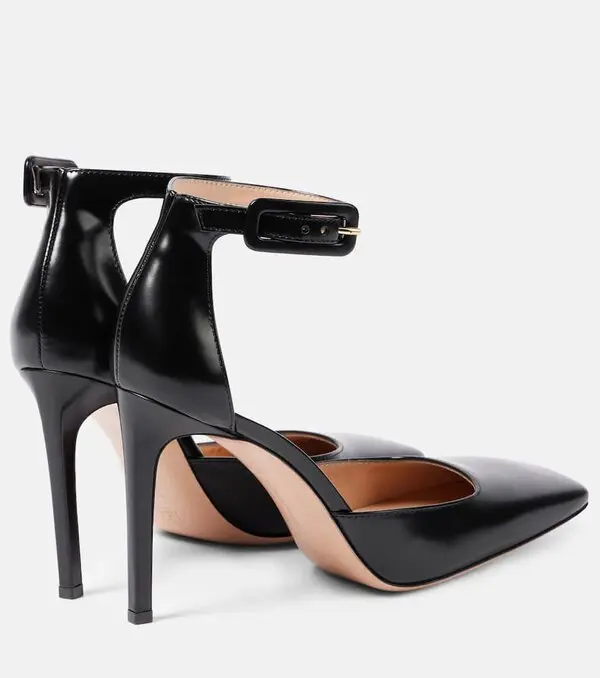 GIANVITO ROSSI 95 Polished Leather Slingback Pumps