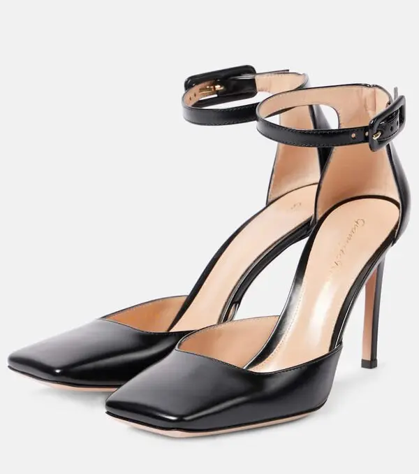 GIANVITO ROSSI 95 Polished Leather Slingback Pumps