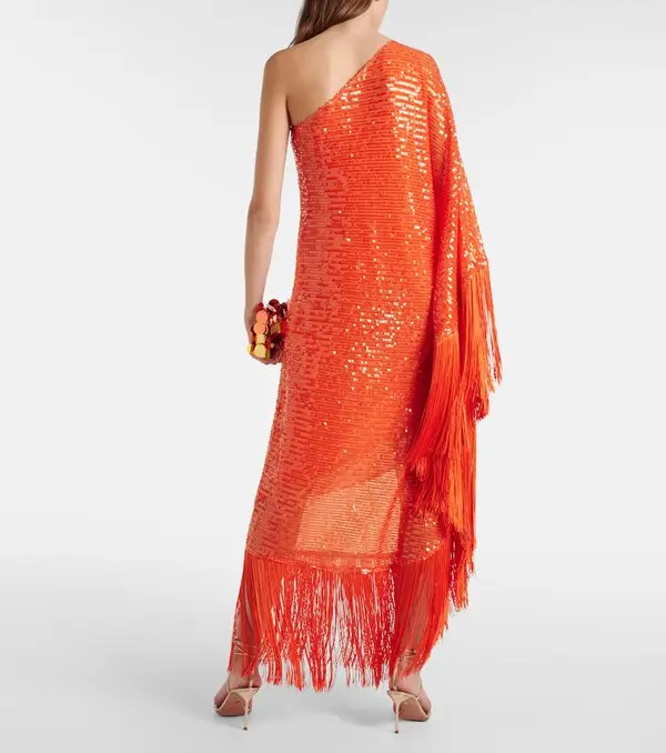 TALLER MARMO Spritz Disco Sequined Maxi Dress