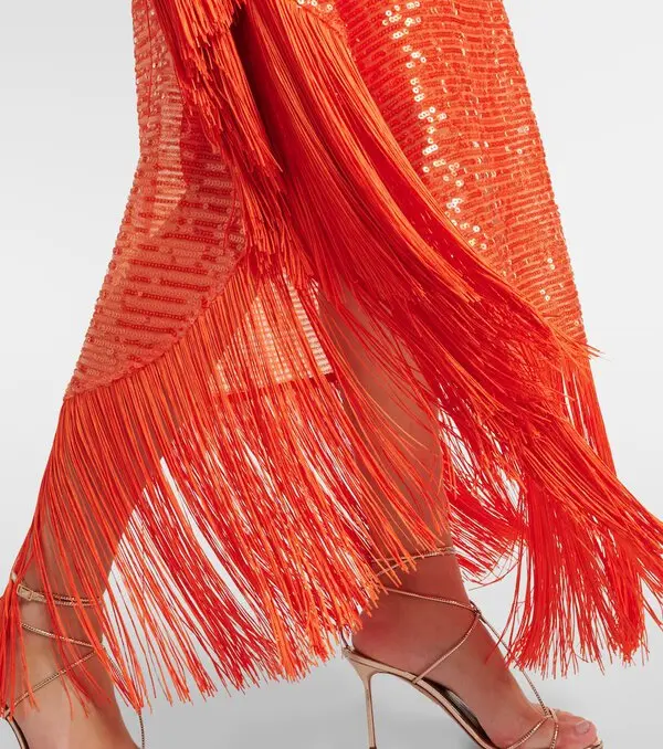 TALLER MARMO Spritz Disco Sequined Maxi Dress