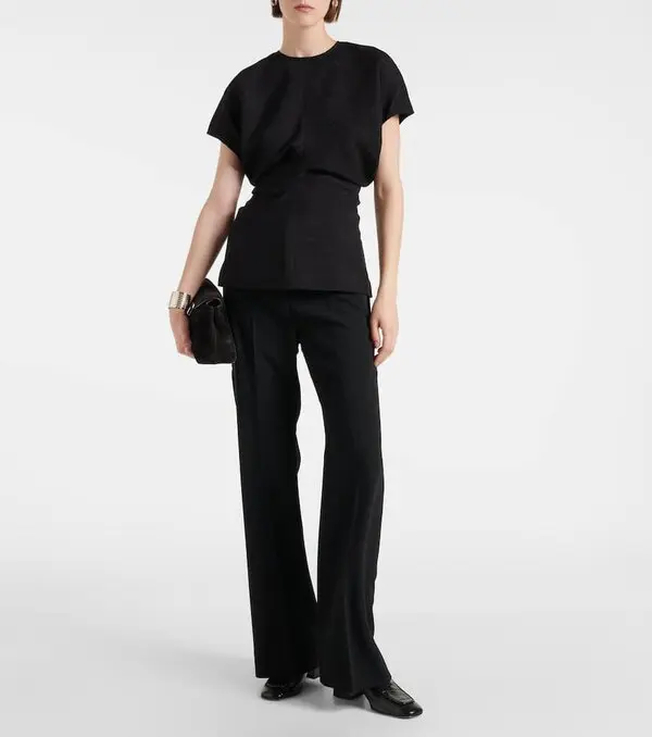 TOTEME Gathered Pleated Top - Black