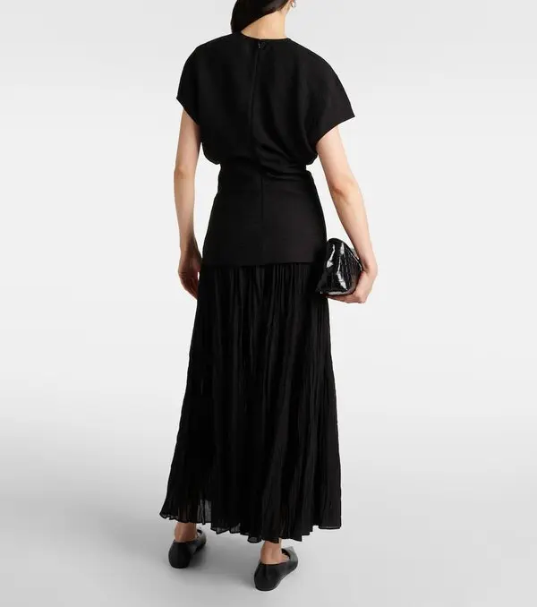 TOTEME Gathered Pleated Top - Black