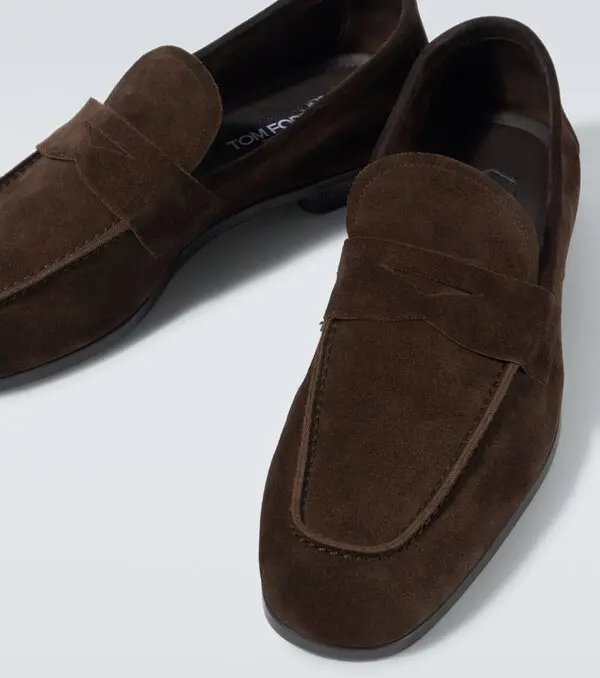 TOM FORD Sean Suede Loafers - Brown