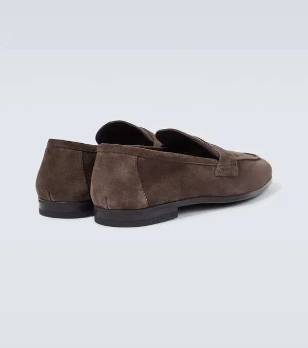 TOM FORD Sean Suede Penny Loafers - Brown