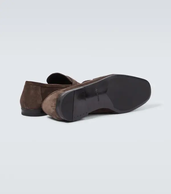 TOM FORD Sean Suede Penny Loafers - Brown