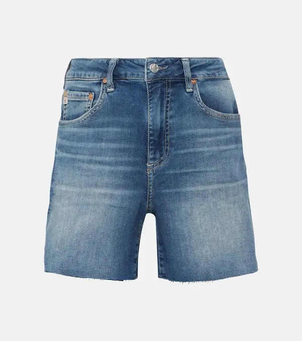 Ag Ex-boyfriend High-rise Denim Shorts - Blue