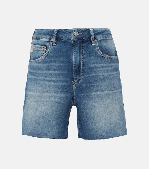 Ag Ex-boyfriend High-rise Denim Shorts - Blue