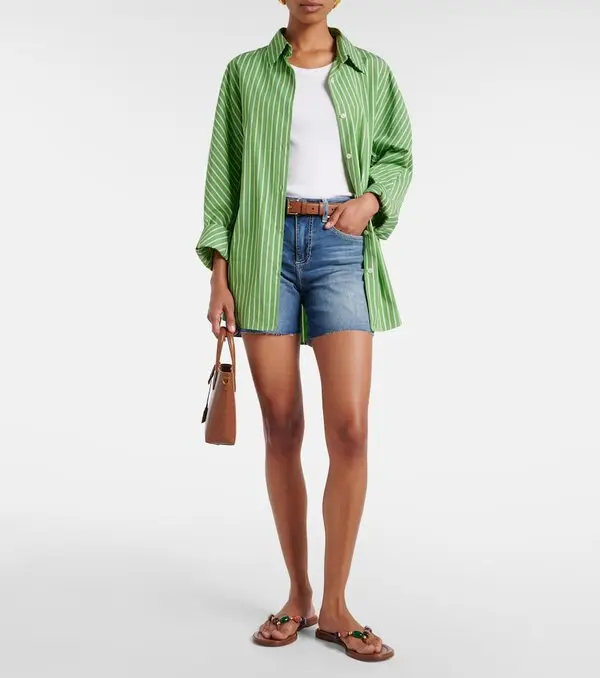 Ag Ex-boyfriend High-rise Denim Shorts - Blue