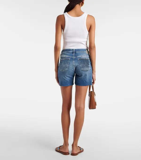 Ag Ex-boyfriend High-rise Denim Shorts - Blue