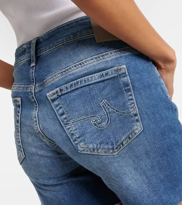 Ag Ex-boyfriend High-rise Denim Shorts - Blue