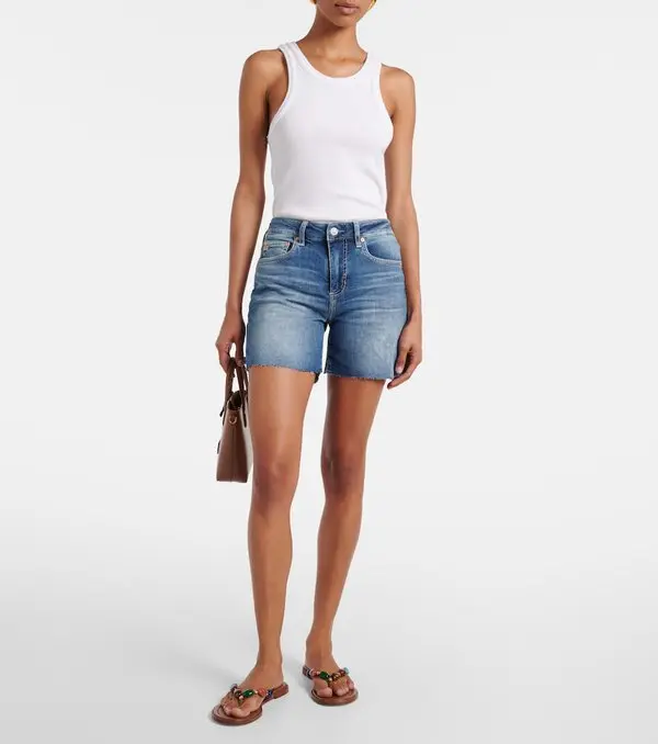 Ag Ex-boyfriend High-rise Denim Shorts - Blue