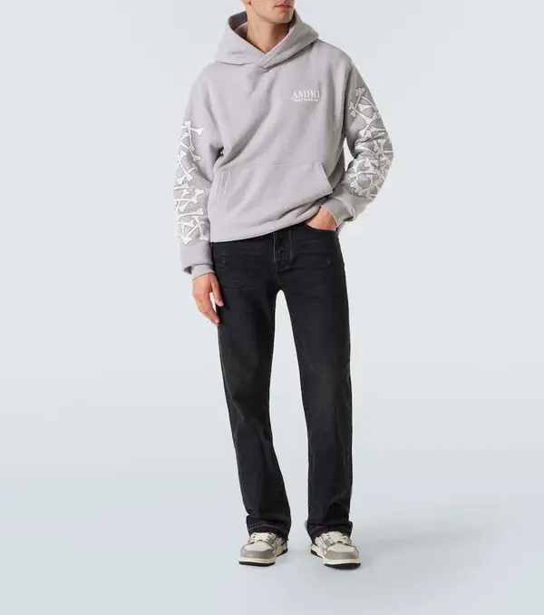 Amiri Bones Stacked Logo Hoodie In Grey - 30% Off | Editorialist
