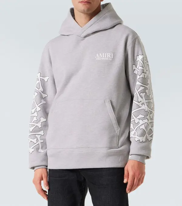 Amiri Bones Stacked Logo Hoodie In Grey - 30% Off | Editorialist