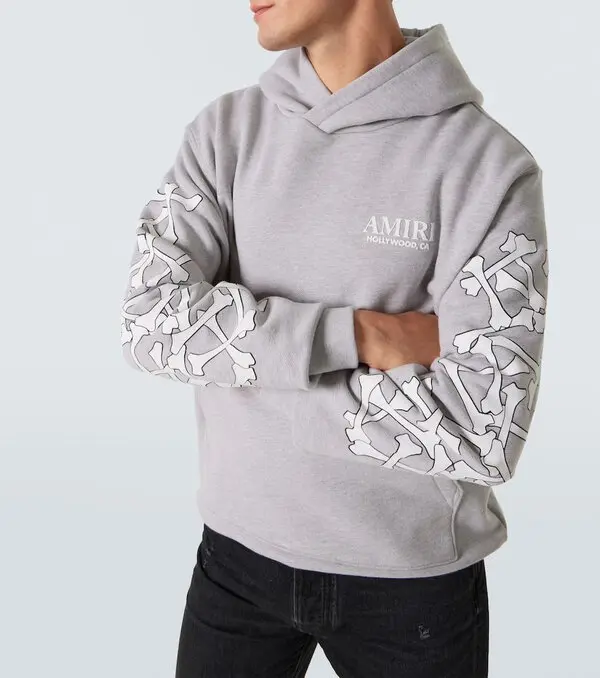 Amiri Bones Stacked Logo Hoodie In Grey - 30% Off | Editorialist