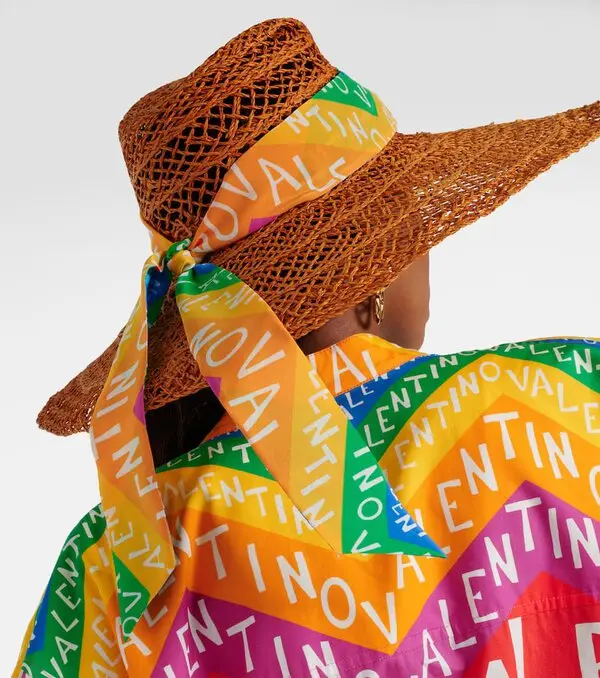 Valentino Garavani Chevron Straw Sun Hat