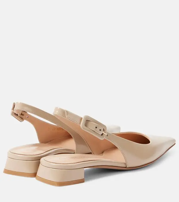 GIANVITO ROSSI Lindsay 20 Patent Leather Slingback Flats