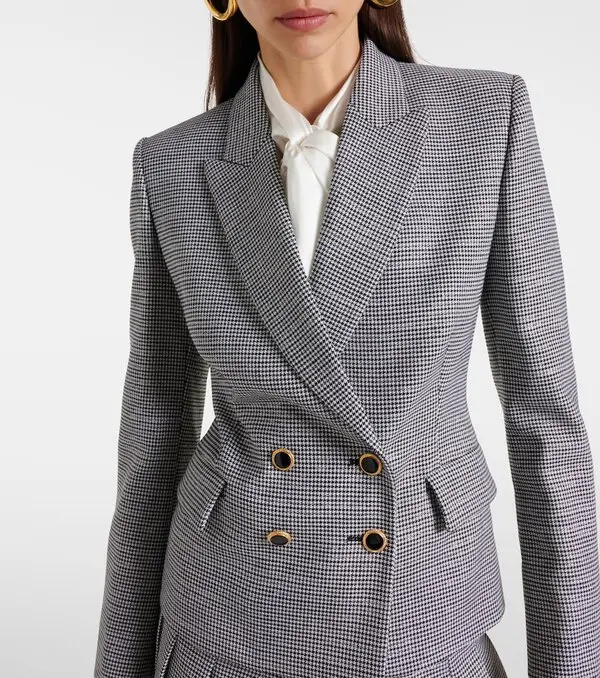 Alessandra Rich Houndstooth Wool-blend Jacket