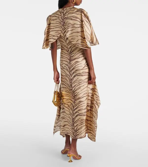 Stella McCartney Printed Silk Midi Dress - Beige