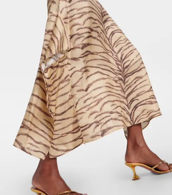 Stella McCartney Printed Silk Midi Dress - Beige