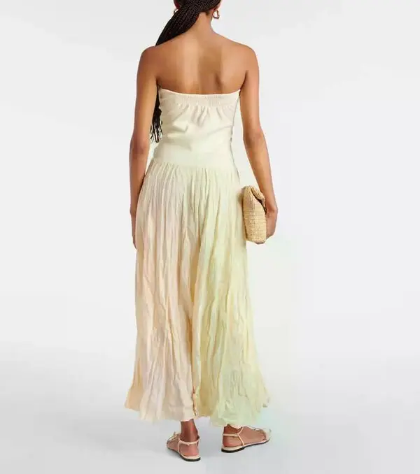 Johanna Ortiz Linen-blend Maxi Dress - White