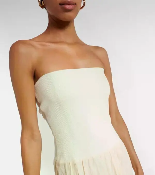 Johanna Ortiz Linen-blend Maxi Dress - White