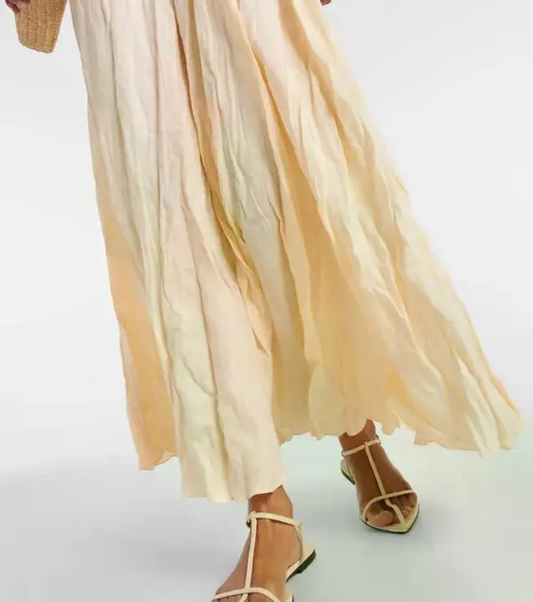 Johanna Ortiz Linen-blend Maxi Dress - White